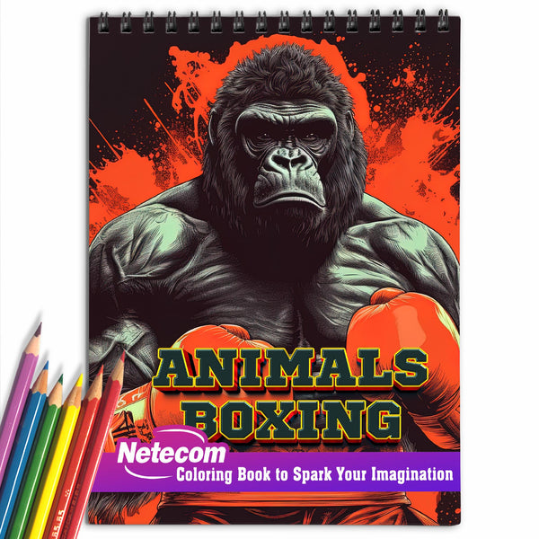 Animals Boxing Spiral Bound Coloring Book, Discover 30 Mighty Coloring ...