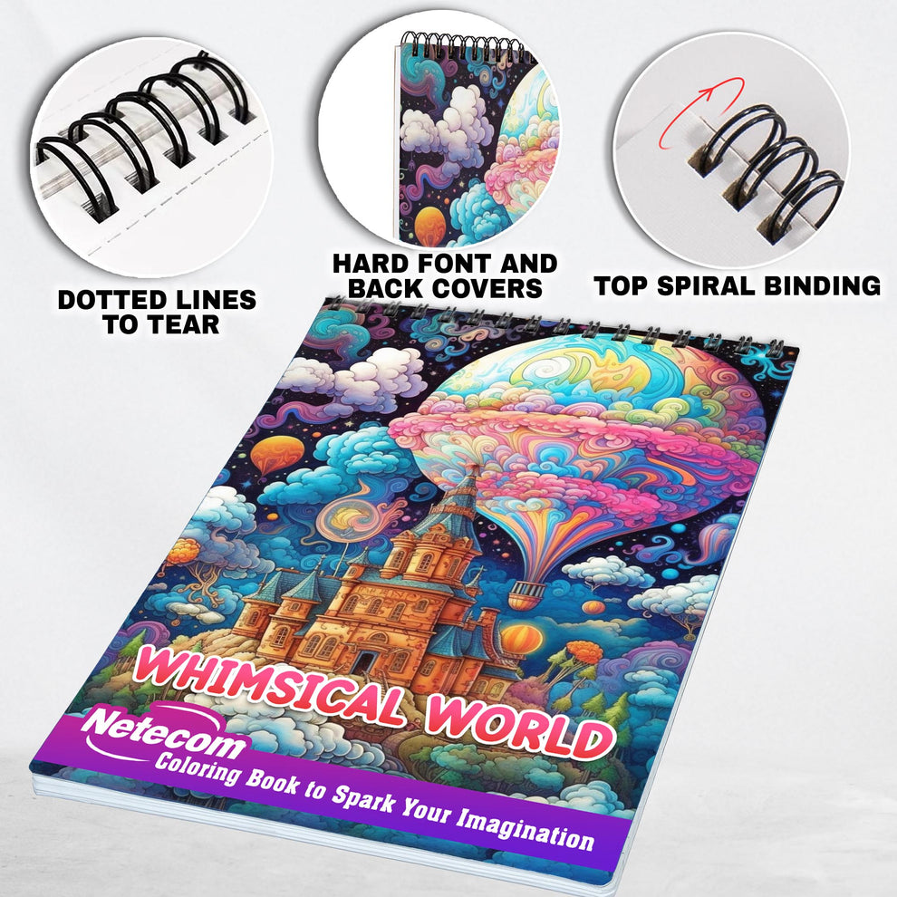 Whimsical World Spiral Bound Coloring Book, Enter the Whimsical World ...