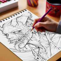 Netecom Paranormal Horror Monsters Coloring Book for Adults, Spiral Bo