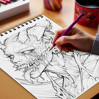 Netecom Paranormal Horror Monsters Coloring Book for Adults, Spiral Bo