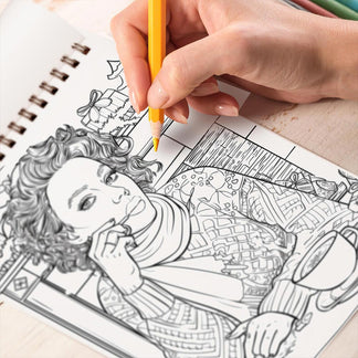 TPLHOUSE Pin Up Christmas Coloring Book Spiral Bound for Adult, Premiu ...